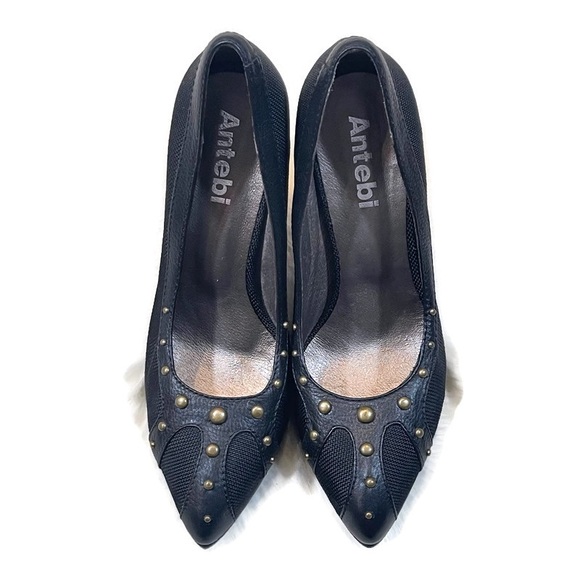 Antebi | Shoes | Antebi Black Gold Studded Heels | Poshmark